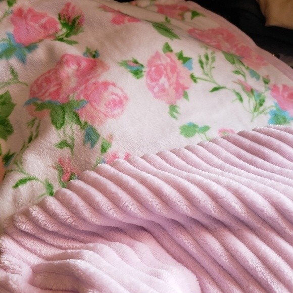 Laura Ashley | Bedding | Laura Ashley Baby Pink Floral Baby Minky ...